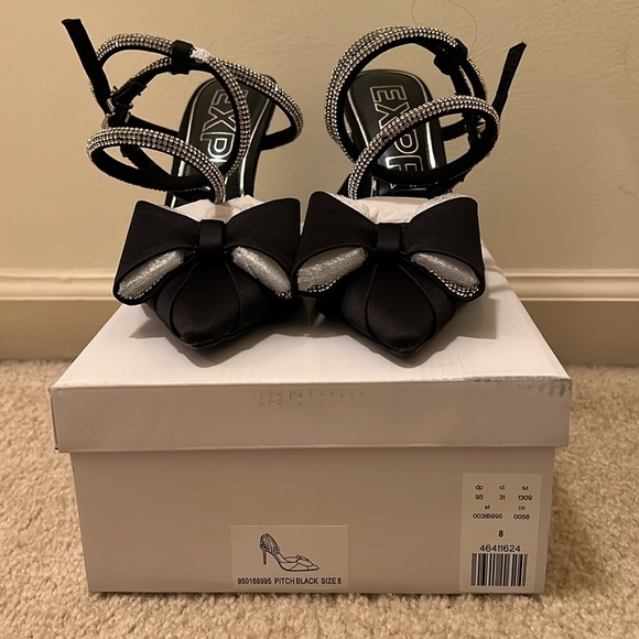 Express | Shoes | New Express Rhinestone Bow Embellished Strap Pumps ...